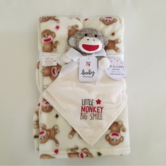 Baby Starters | Other | New Baby Blanket Lovey Monkey Toy Set Little ...